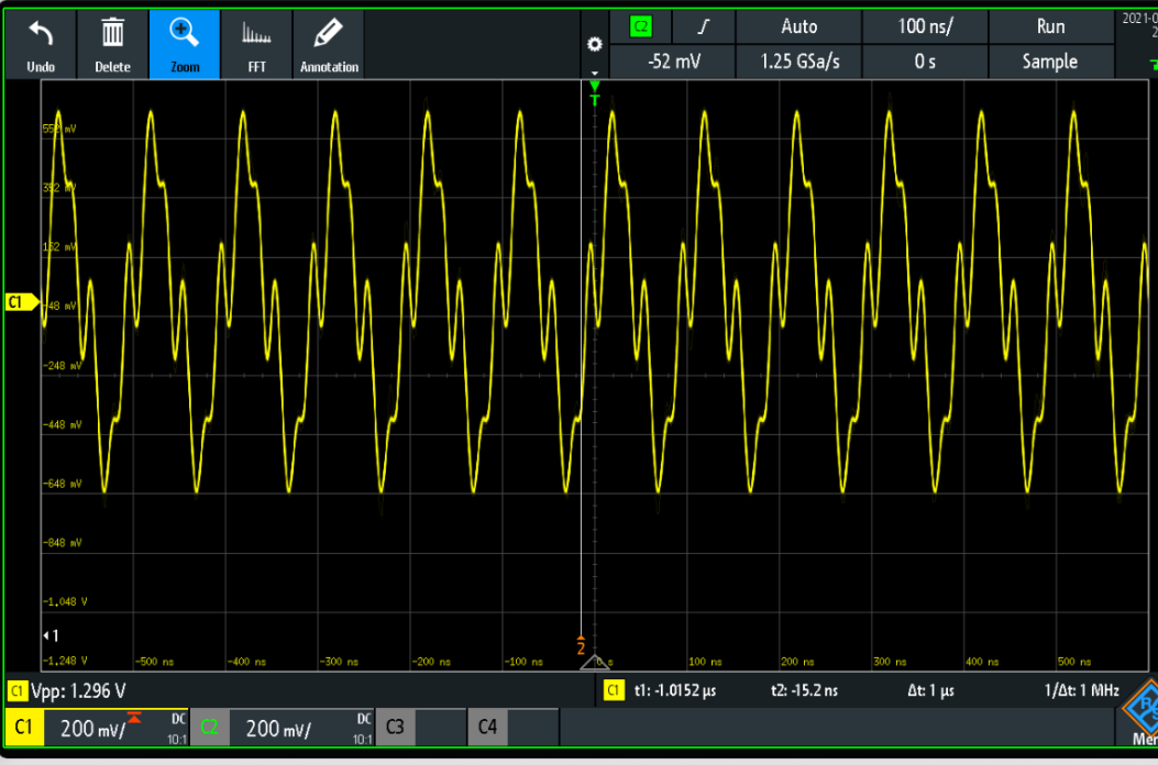 2021-a 02 Auto 1.25 GSa/s 100 ns/ Os Run Sample Undo | Chegg.com