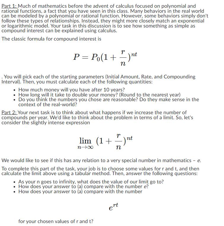 Solved Part 1: Much of mathematics before the advent of | Chegg.com