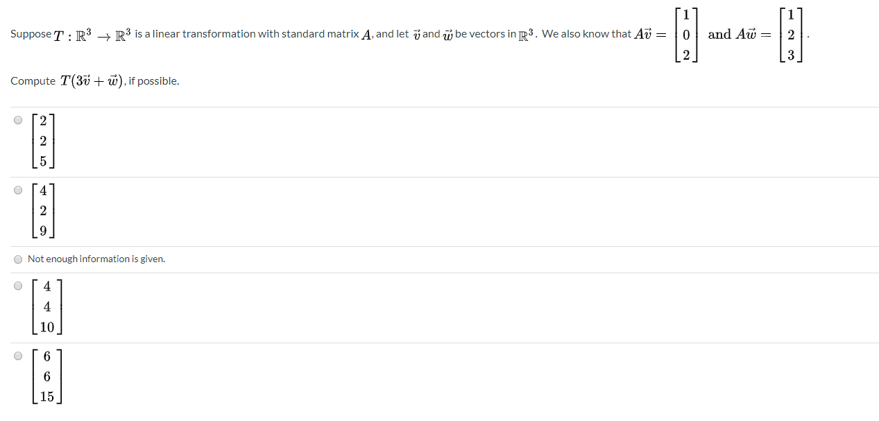 Solved Suppose T : R3 → R3 is a linear transformation with | Chegg.com