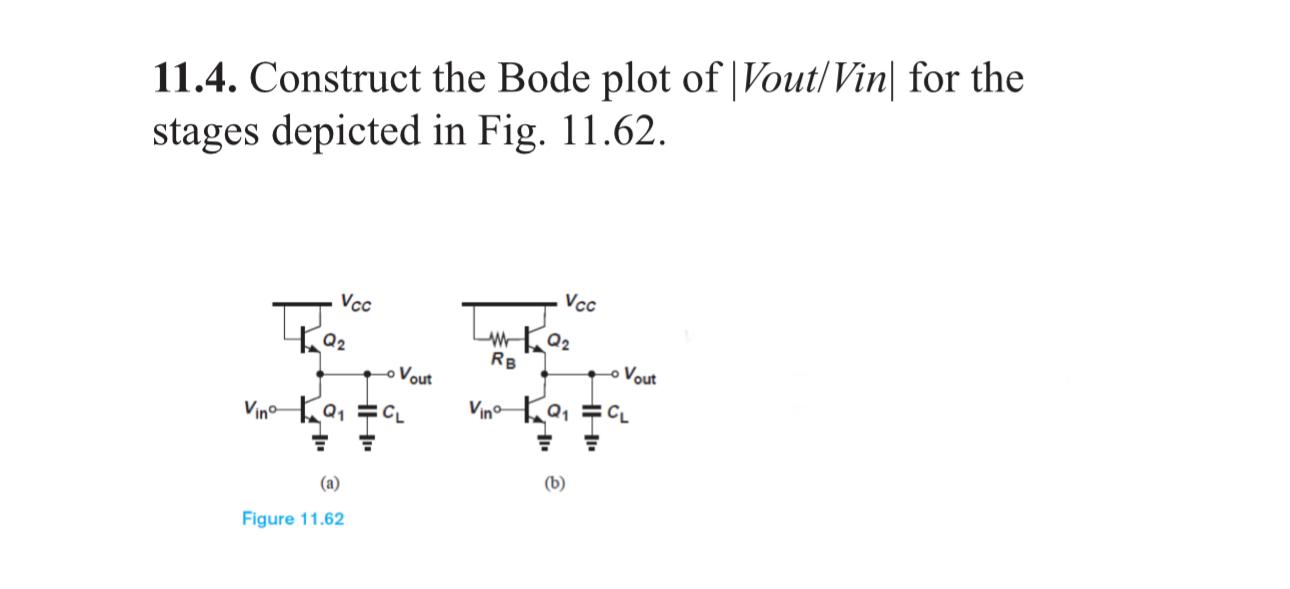 11.4. Construct the Bode plot of ∣ Vout/Vin ∣ for the | Chegg.com
