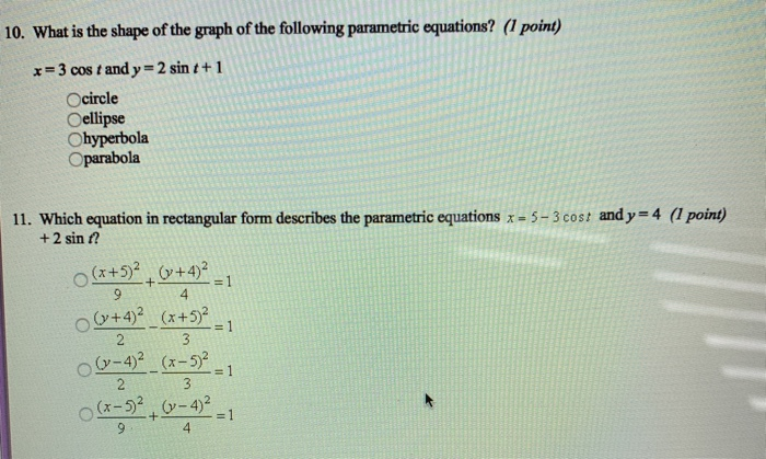 Solved 6. Rewrite the following parametric equations in | Chegg.com