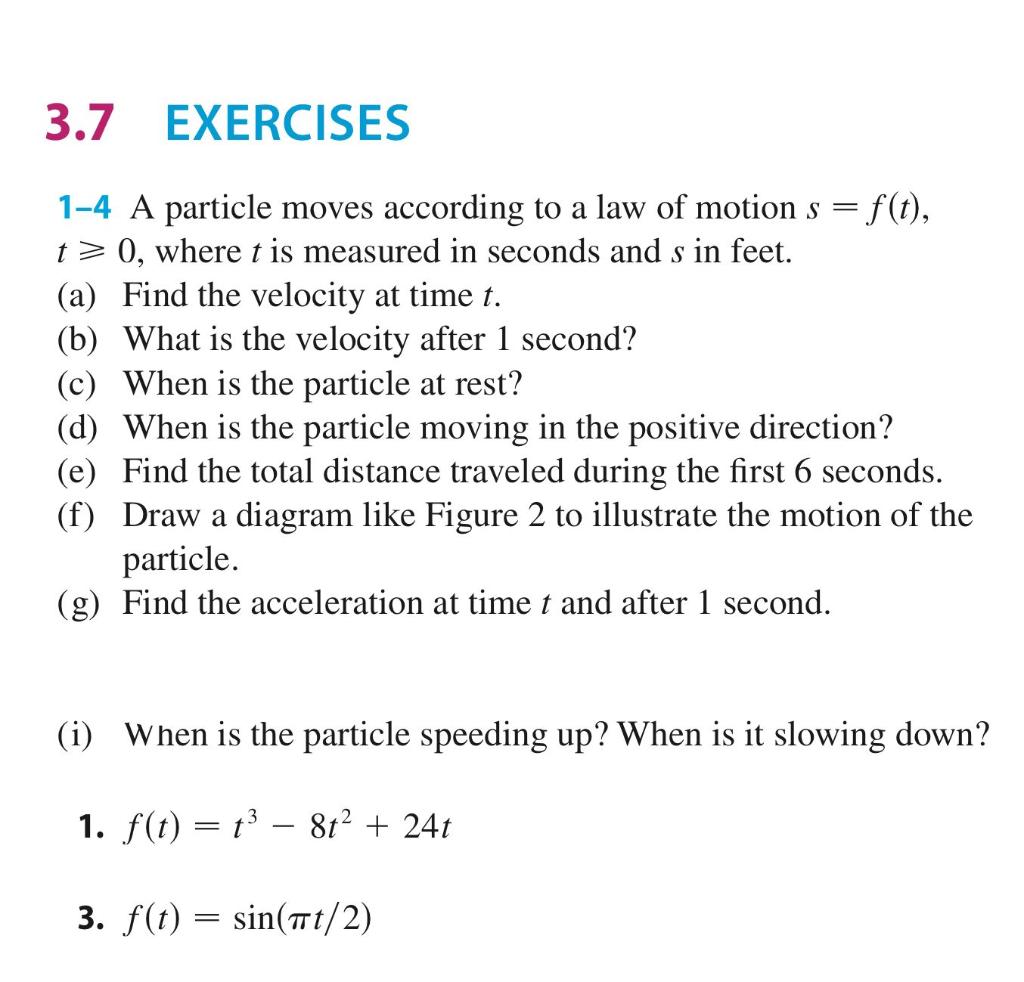 Solved 1-4 A particle moves according to a law of motion | Chegg.com