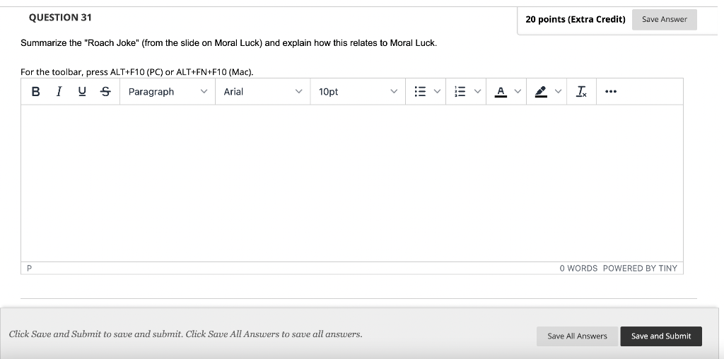 Summarize the "Roach Joke" (from the slide on Moral | Chegg.com