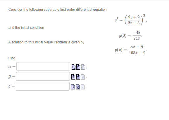 Solved Consider the following separable first order | Chegg.com