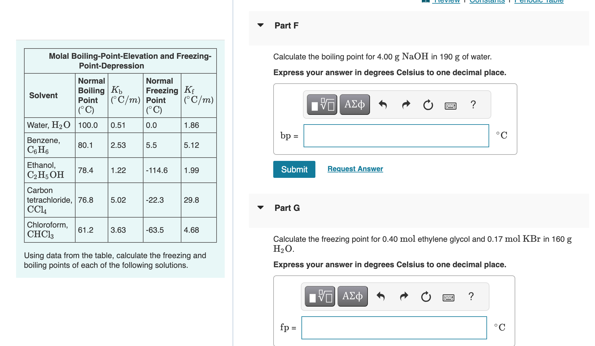 Solved Calculate the boiling point for 19.0 g of decane, | Chegg.com