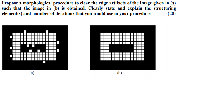 Solved Propose a morphological procedure to clear the edge | Chegg.com