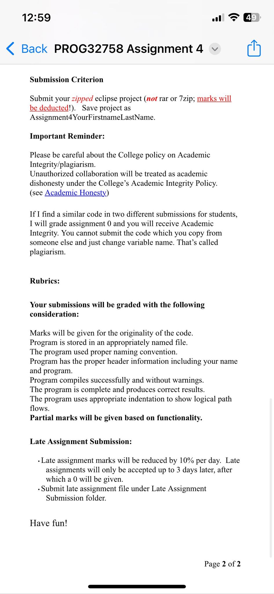 PROG32758 Assignment 4 (out of 30) This assignment is | Chegg.com