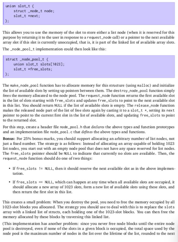 Q2: STRUCTS, UNIONS, AND DYNAMIC MEMORY | Chegg.com