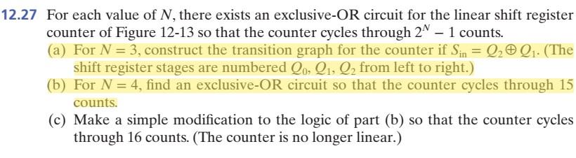 .27 For each value of N, there exists an exclusive-OR | Chegg.com