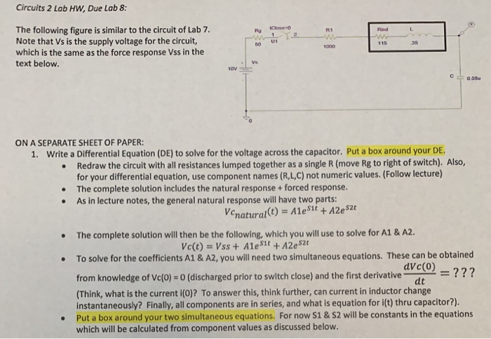 Solved Circuits 2 Lab HW, Due Lab 8: The following figure is | Chegg.com