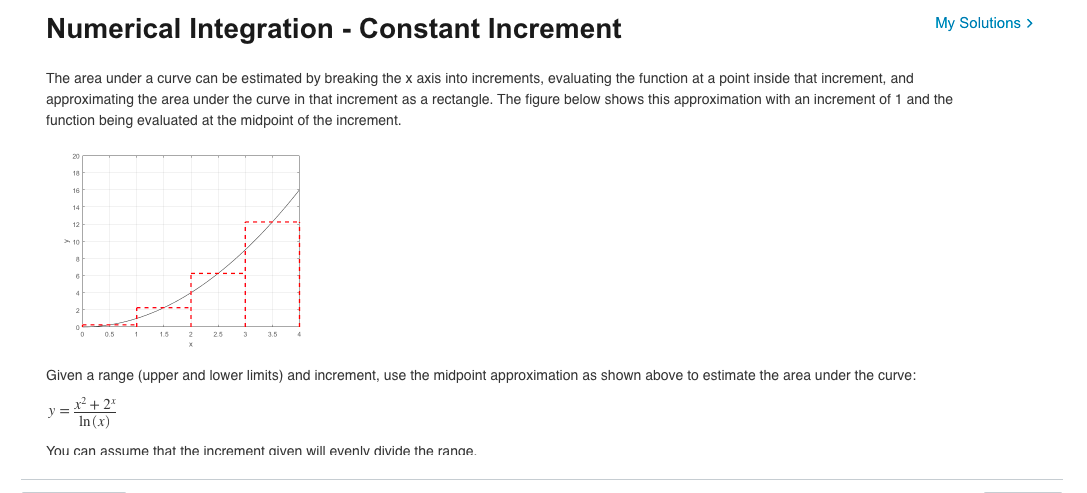 Solved Numerical Integration - Constant Increment My | Chegg.com