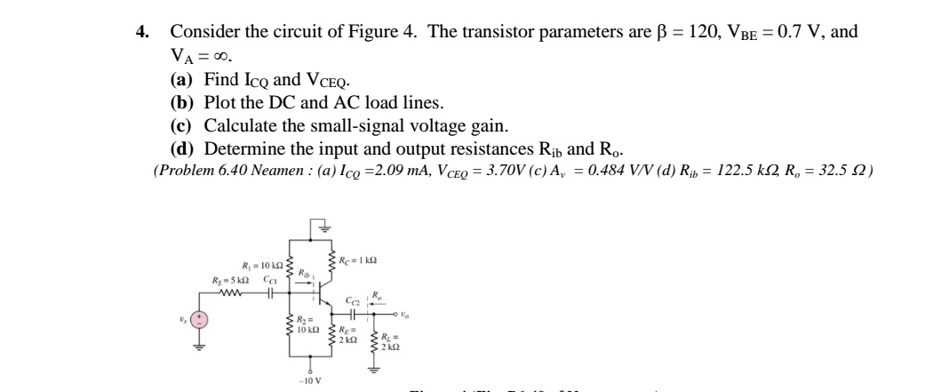 Solved Consider the circuit of Figure The transistor | Chegg.com
