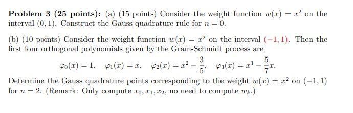 Solved Problem 3 (25 points): (a) (15 points) Consider the | Chegg.com