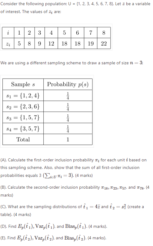 Solved Consider the following population: | Chegg.com
