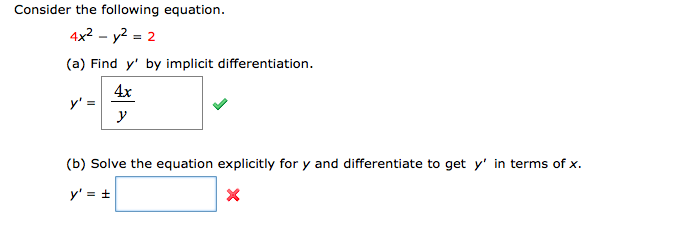 Solved Consider the following equation. 4x2 - y2 = 2 (a) | Chegg.com