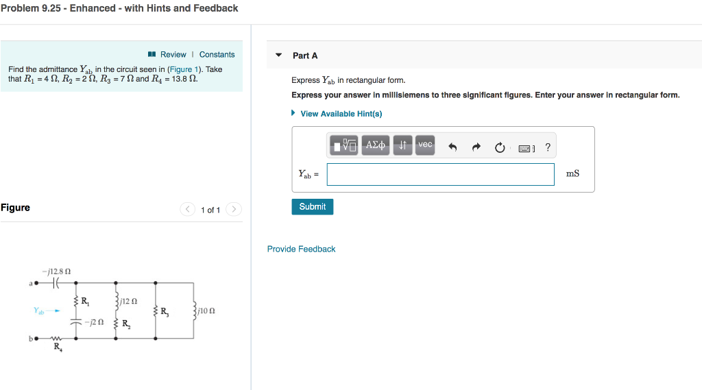 Solved Problem 9.25 - Enhanced - with Hints and Feedback | Chegg.com