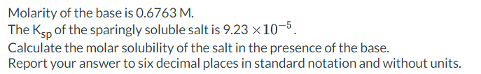 Solved This beaker contains the sparingly soluble salt \\( | Chegg.com