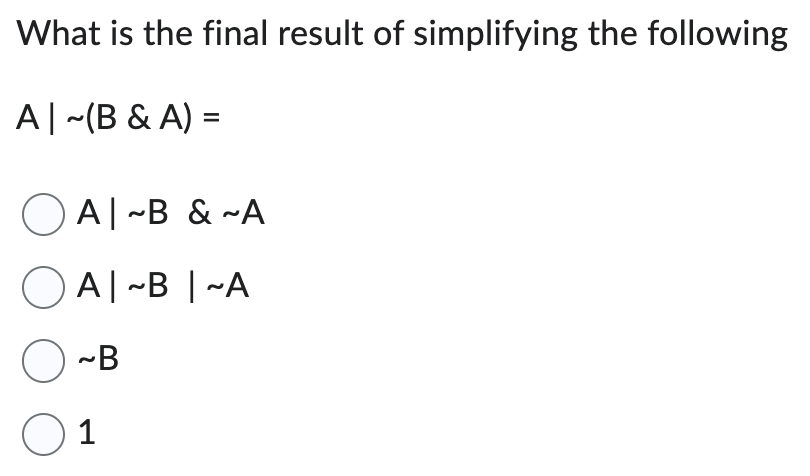 Solved What is the final result of simplifying the following | Chegg.com