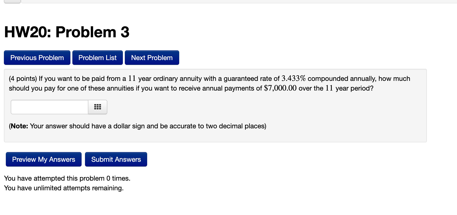 Solved HW20: Problem 3 Previous Problem Problem List Next | Chegg.com