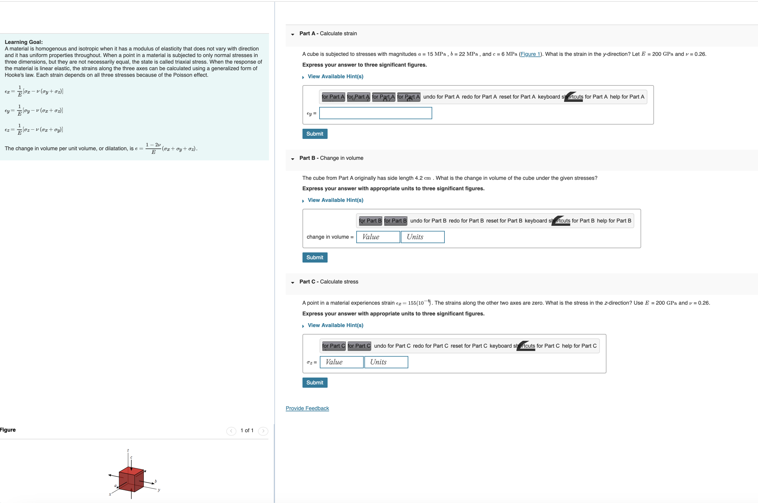 Solved Learning Goal:A material is homogenous and isotropic | Chegg.com