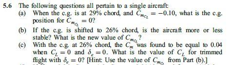 Solved 5.6 The following questions all pertain to a single | Chegg.com