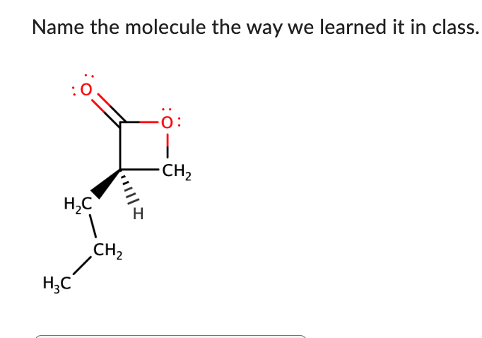Solved Name the molecule the way we learned it in | Chegg.com