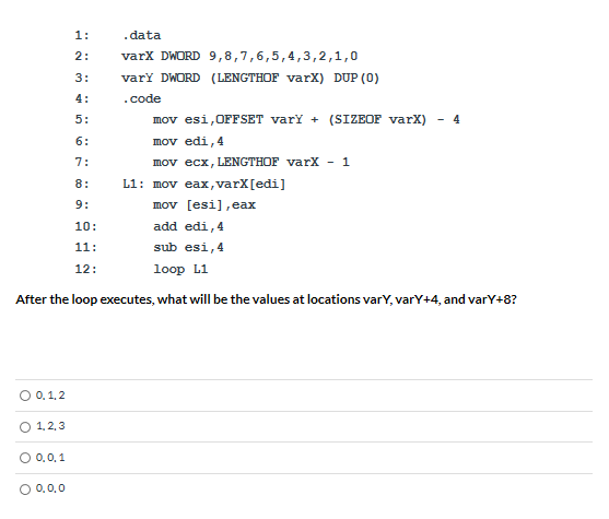 Solved After the loop executes, what will be the values | Chegg.com