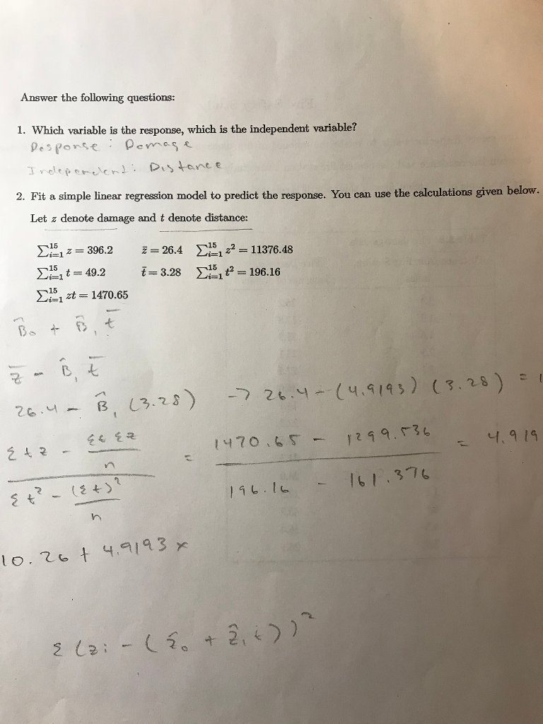 Solved QUESTION: How to find SSE, SSR, and SST given ONLY | Chegg.com