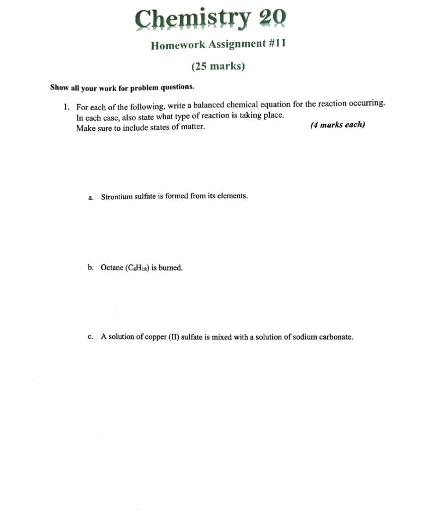 Solved Homework Assignment \#11 (25 marks) Show all your | Chegg.com