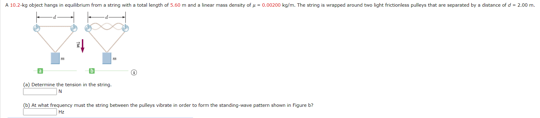 Solved A 10.2-kg object hangs in equilibrium from a string | Chegg.com
