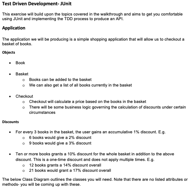Solved Test Driven Development-JUnit This exercise will | Chegg.com