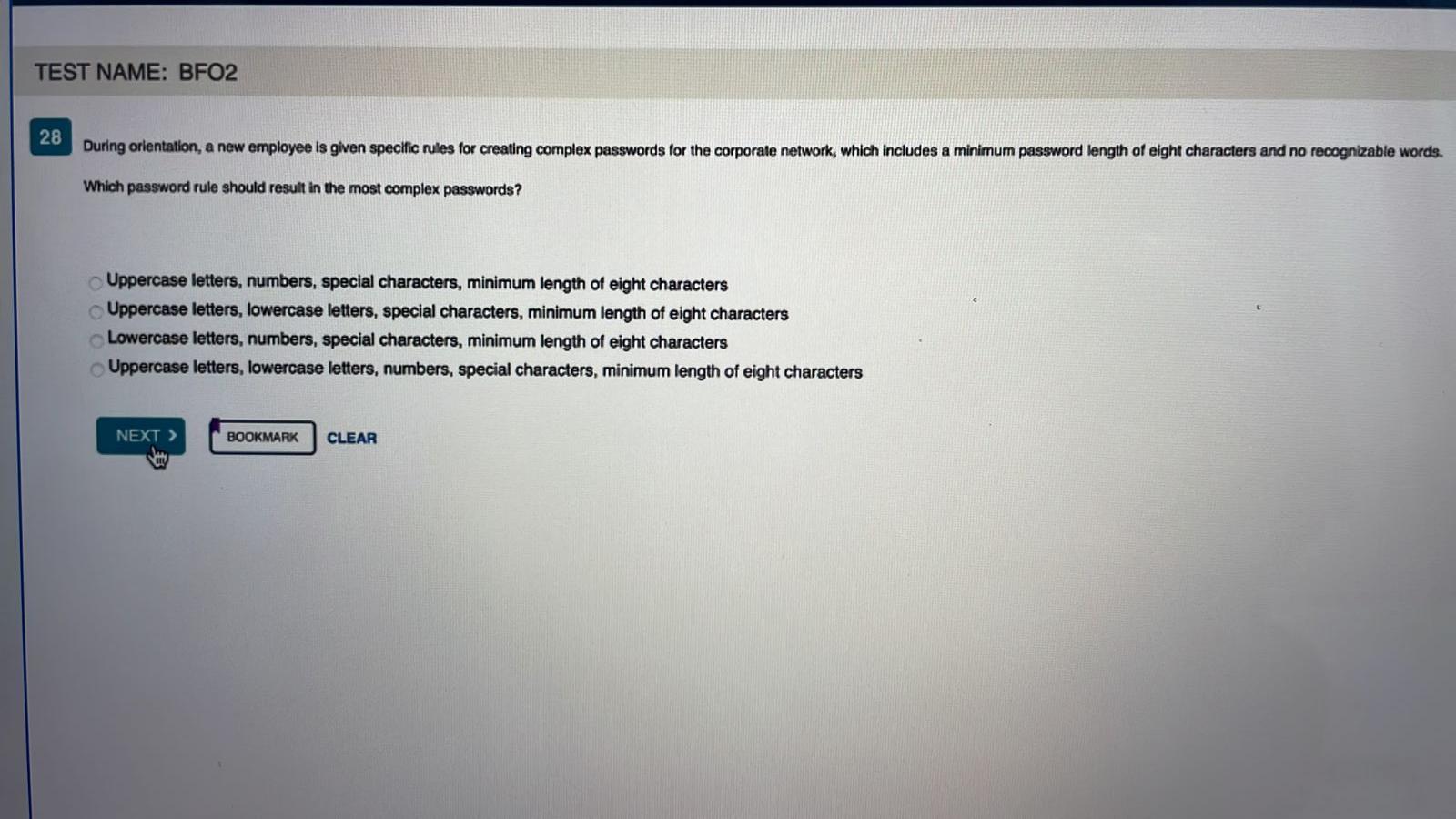 Solved Which password rule should result in the most complex | Chegg.com