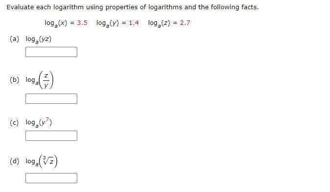 Solved Evaluate each logarithm using properties of | Chegg.com