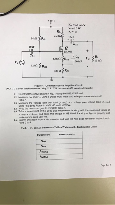 Circuit Implementation Using NI ELVIS Instruments | Chegg.com