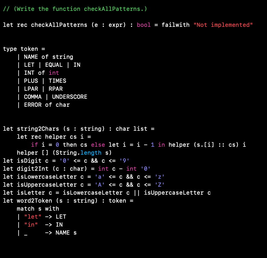Solved The type expr in Assignment2.fs represents the | Chegg.com