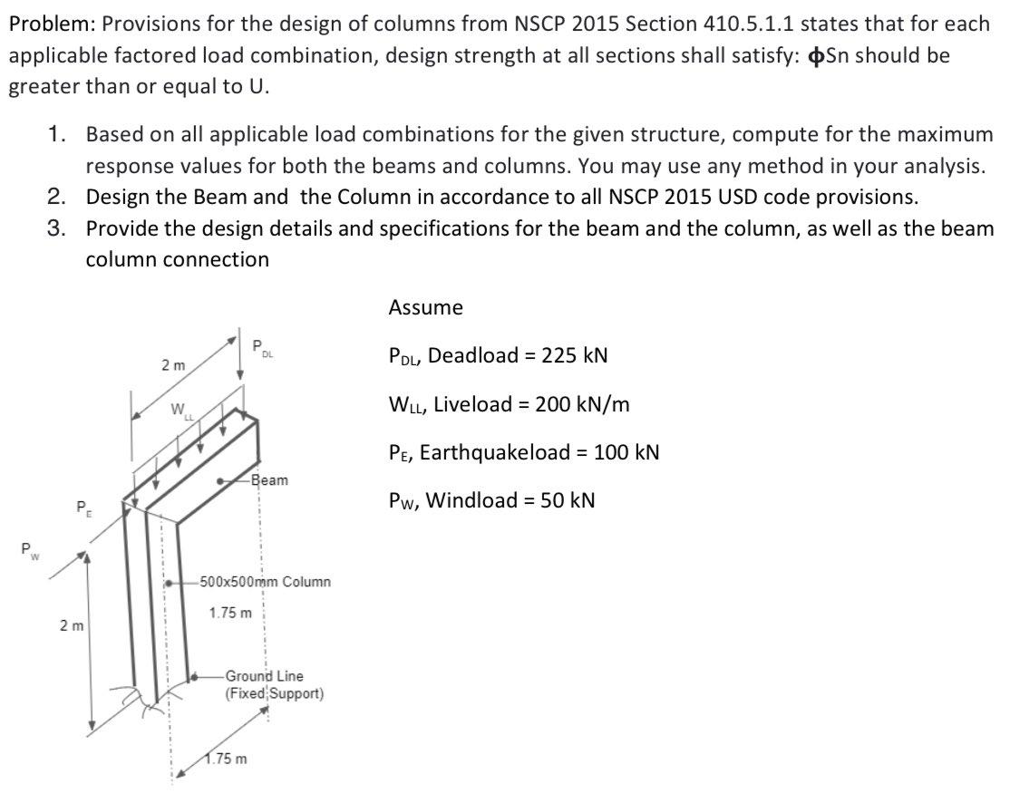 Solved • Make sure the all applicable load combinations are | Chegg.com