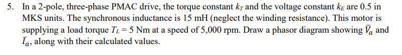 Solved 5. In a 2-pole, three-phase PMAC drive, the torque | Chegg.com