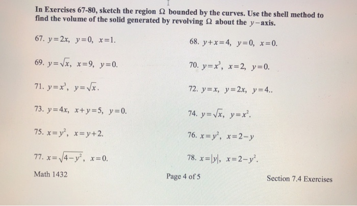 Solved In Exercises 67-80, sketch the region 2 bounded by | Chegg.com