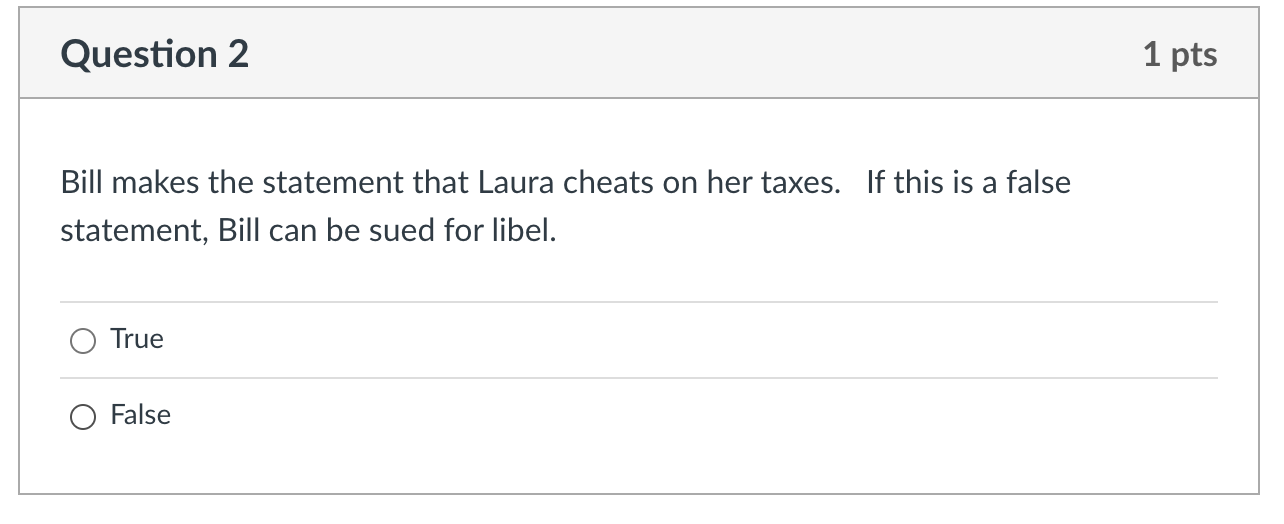Bill makes the statement that Laura cheats on her | Chegg.com