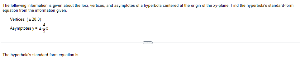 Solved The following information is given about the foci, | Chegg.com