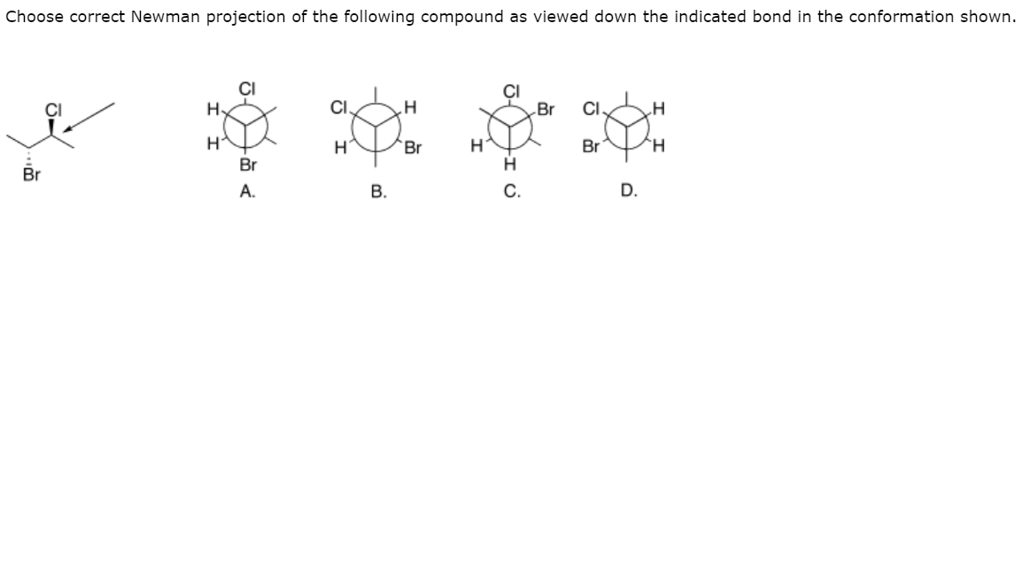 Solved Choose correct Newman projection of the following | Chegg.com