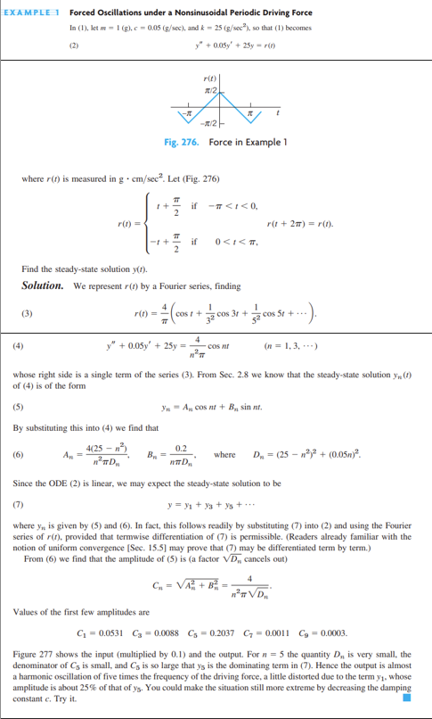 Solved 2. Change of spring and damping. In Example 1, what | Chegg.com