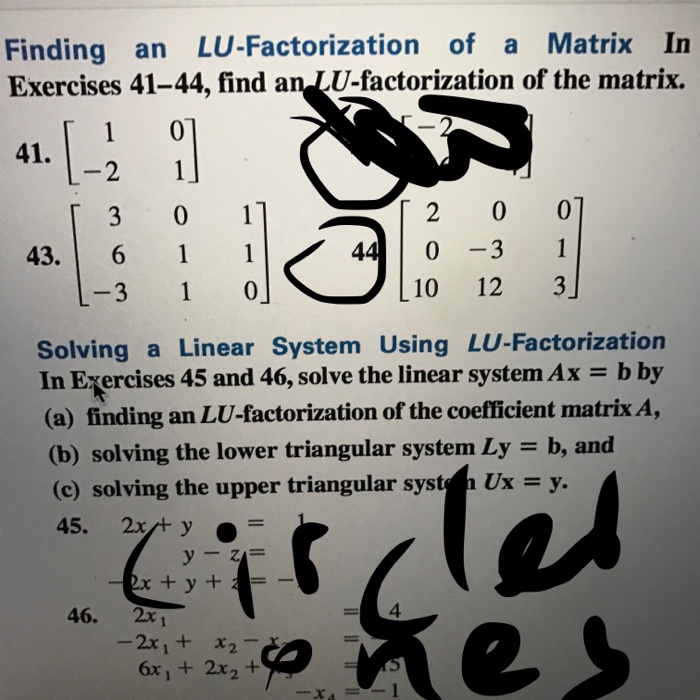 Solved Finding An Lu Factorization Of A Matrix In Exercises
