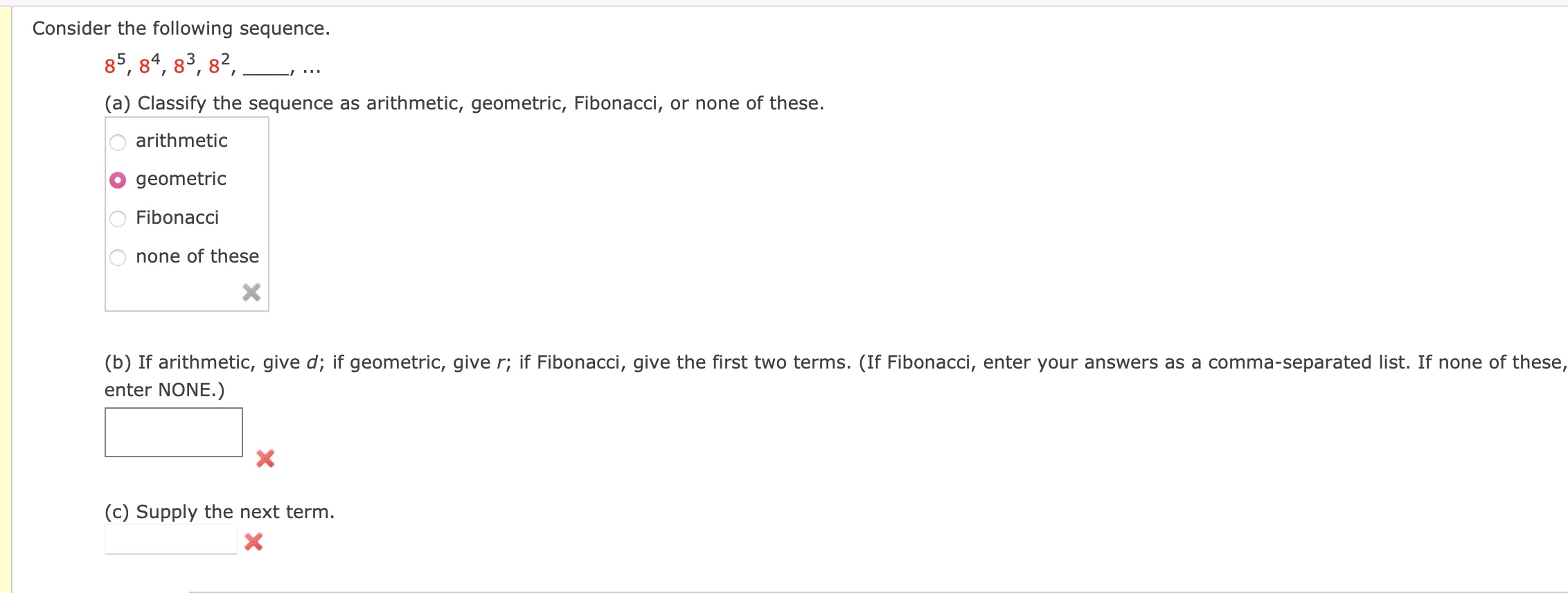 Solved arithmetic geometric Fibonacci none of these (b) If | Chegg.com
