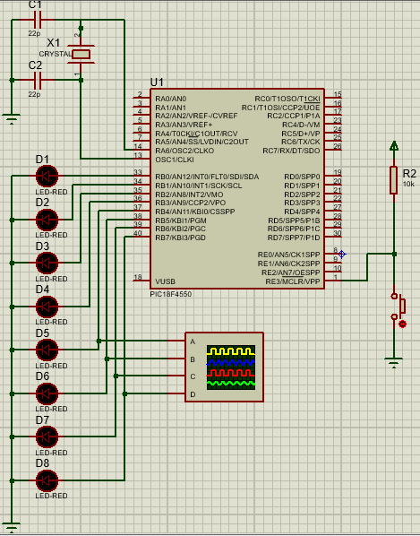 Solved 1. Carry out a program that allows 08 LEDs to be | Chegg.com