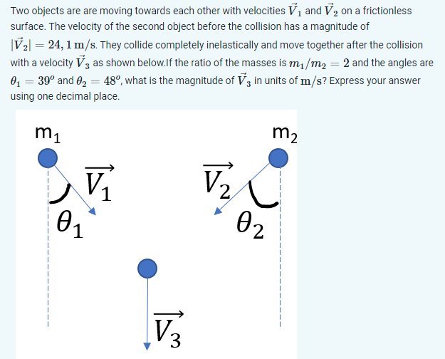 Solved Two objects are are moving towards each other with | Chegg.com
