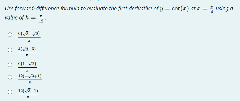 Solved Use forward-difference formula to evaluate the first | Chegg.com
