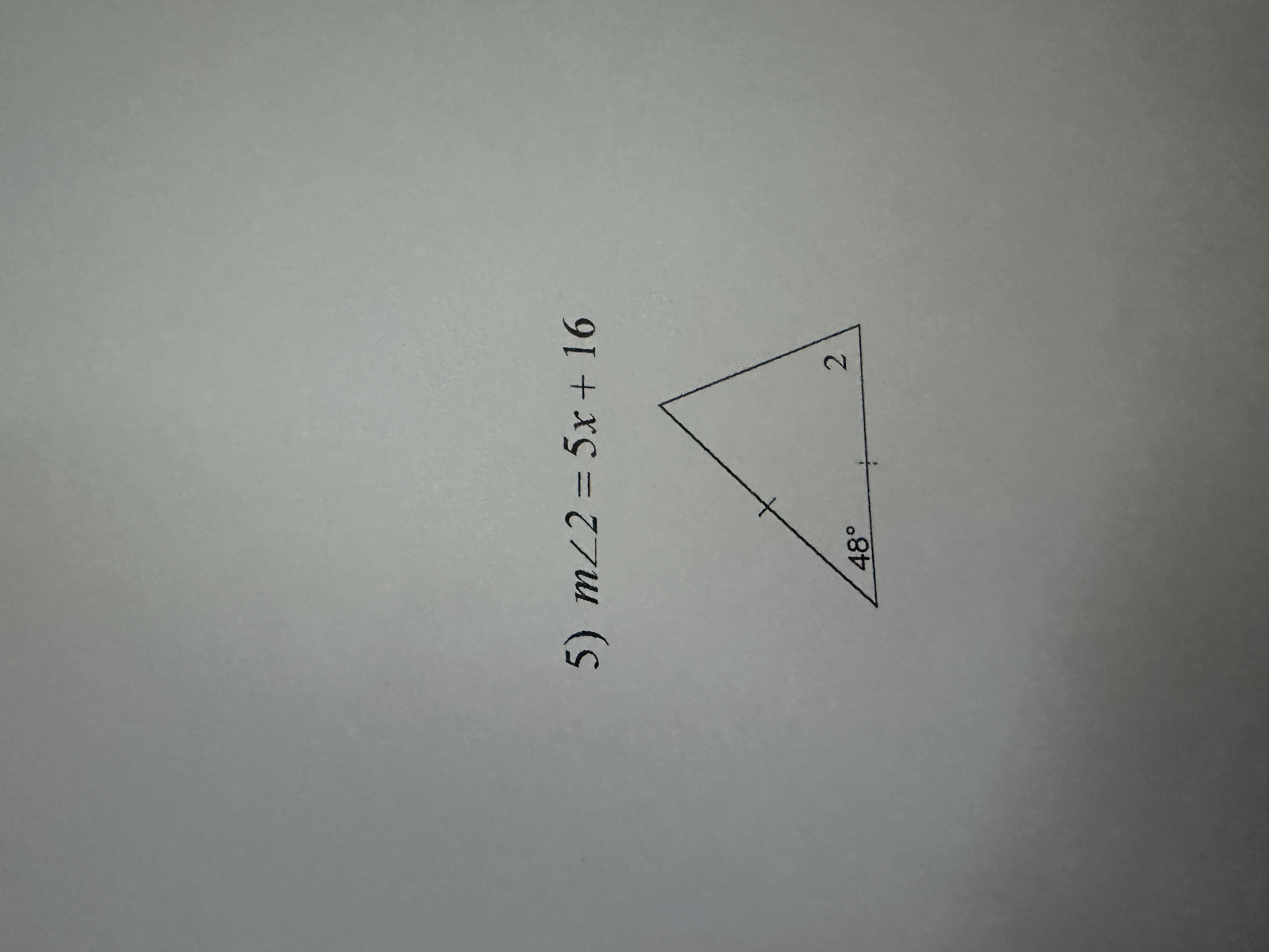 Solved m∠2=5x+16 | Chegg.com