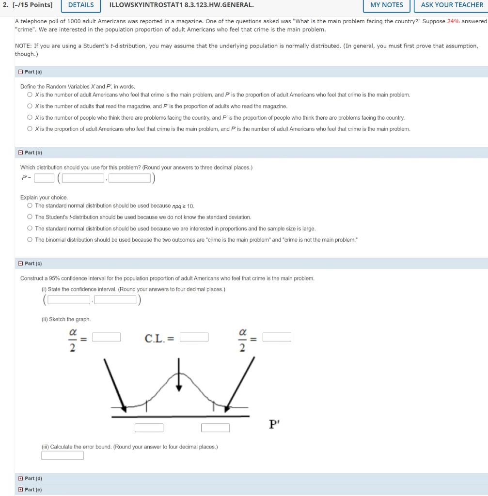 Solved 2. (-/15 Points) DETAILS ILLOWSKYINTROSTAT1 | Chegg.com