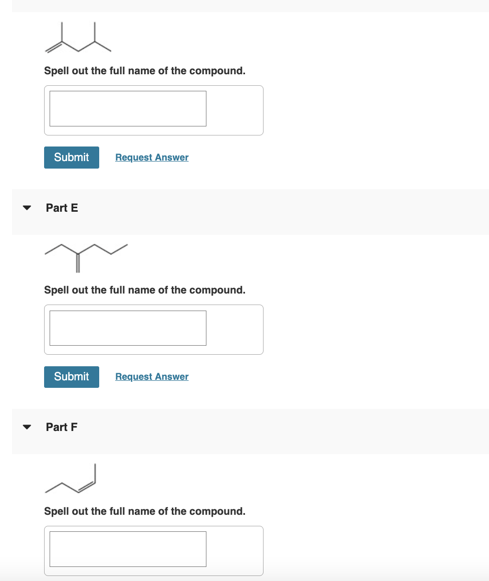 Solved Spell out the full name of the compound. Part E Spell | Chegg.com